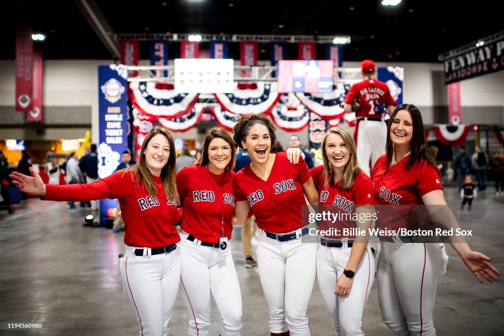 Boston Red Sox Ball Girls Pose During The 2020 Red Sox Winter Weekend