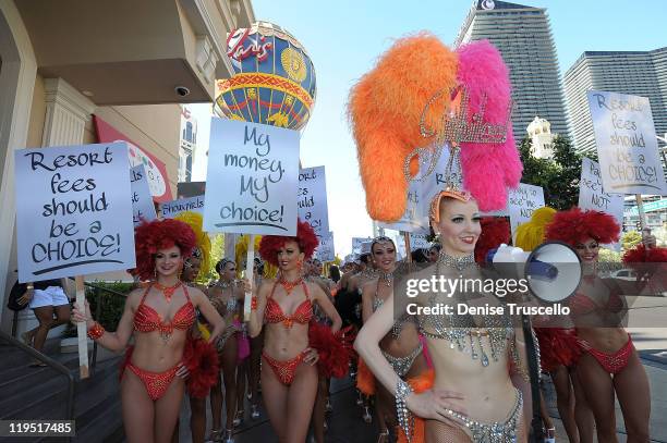 15 Showgirls From Caesars Entertainment Jubilee March Against Resort ... 15 Showgirls From Caesars Entertainment Jubilee March Against Resort ...