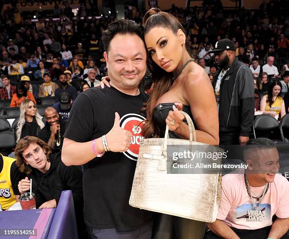 David Phan And Holly Sonders Attend A Basketball Game Between The Los News Photo Getty Images