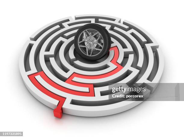 Circular Maze with Car Wheel - 3D Rendering 이미지 (1197331895) - 게티이미지뱅크