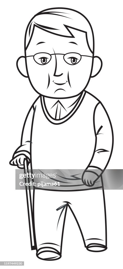 Black And White Old Man Walking High Res Vector Graphic Getty Images