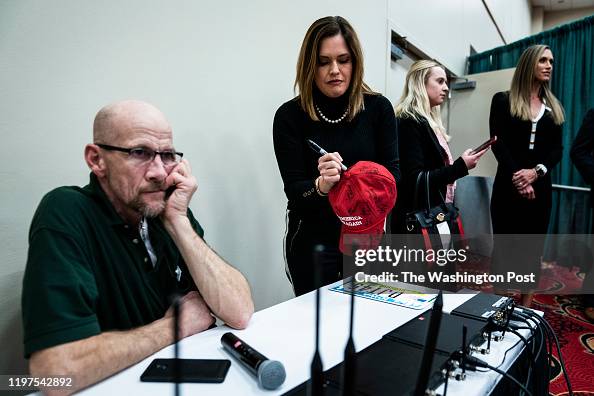 Senior Advisor Mercedes Schlapp Signs A Hat As She And Lara Trump