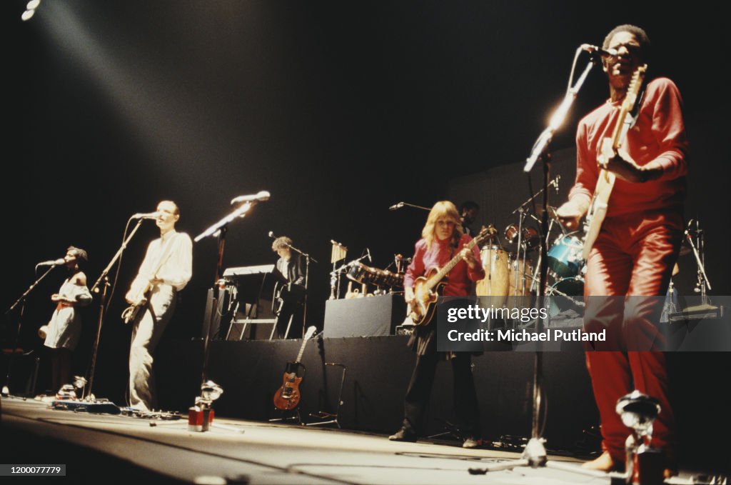 American Rock Group Talking Heads Perform Live On Stage During The