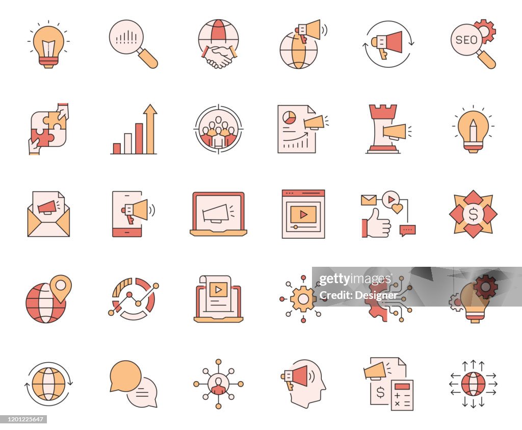 Simple Set Of Marketing Related Vector Line Icons Outline Symbol ... Simple Set Of Marketing Related Vector Line Icons Outline Symbol ...