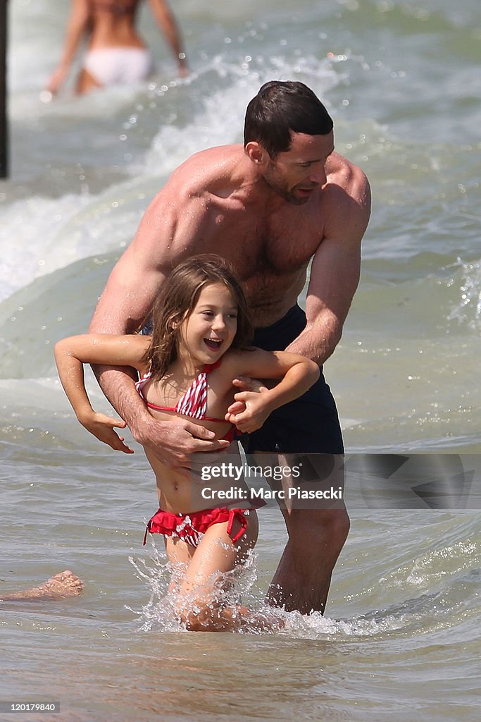 Actor Hugh Jackman And His Daughter Ava Eliott Jackman Are Sighted On