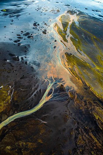 Beautiful natural branching patterns of glacial river flow in Iceland ... Beautiful natural branching patterns of glacial river flow in Iceland ...