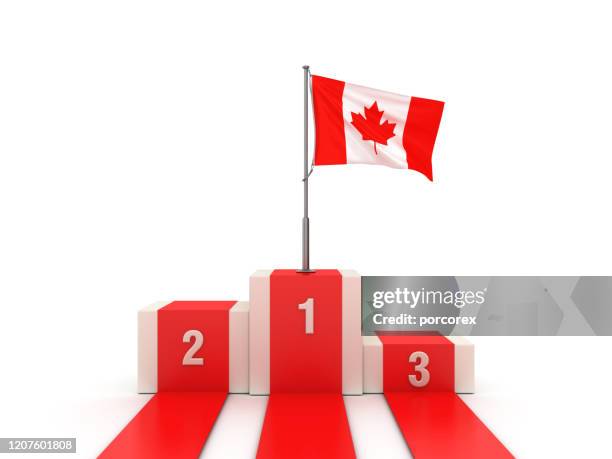 CANADIAN Flag on Podium - 3D Rendering 이미지 (1207601808) - 게티이미지뱅크