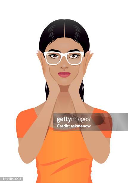 391 Happy Asian Woman White Background High Res Illustrations Getty
