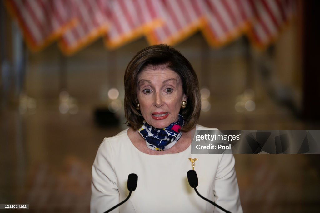 House Speaker Nancy Pelosi, D-CA, delivers a statement on the Heroes ... House Speaker Nancy Pelosi, D-CA, delivers a statement on the Heroes ...