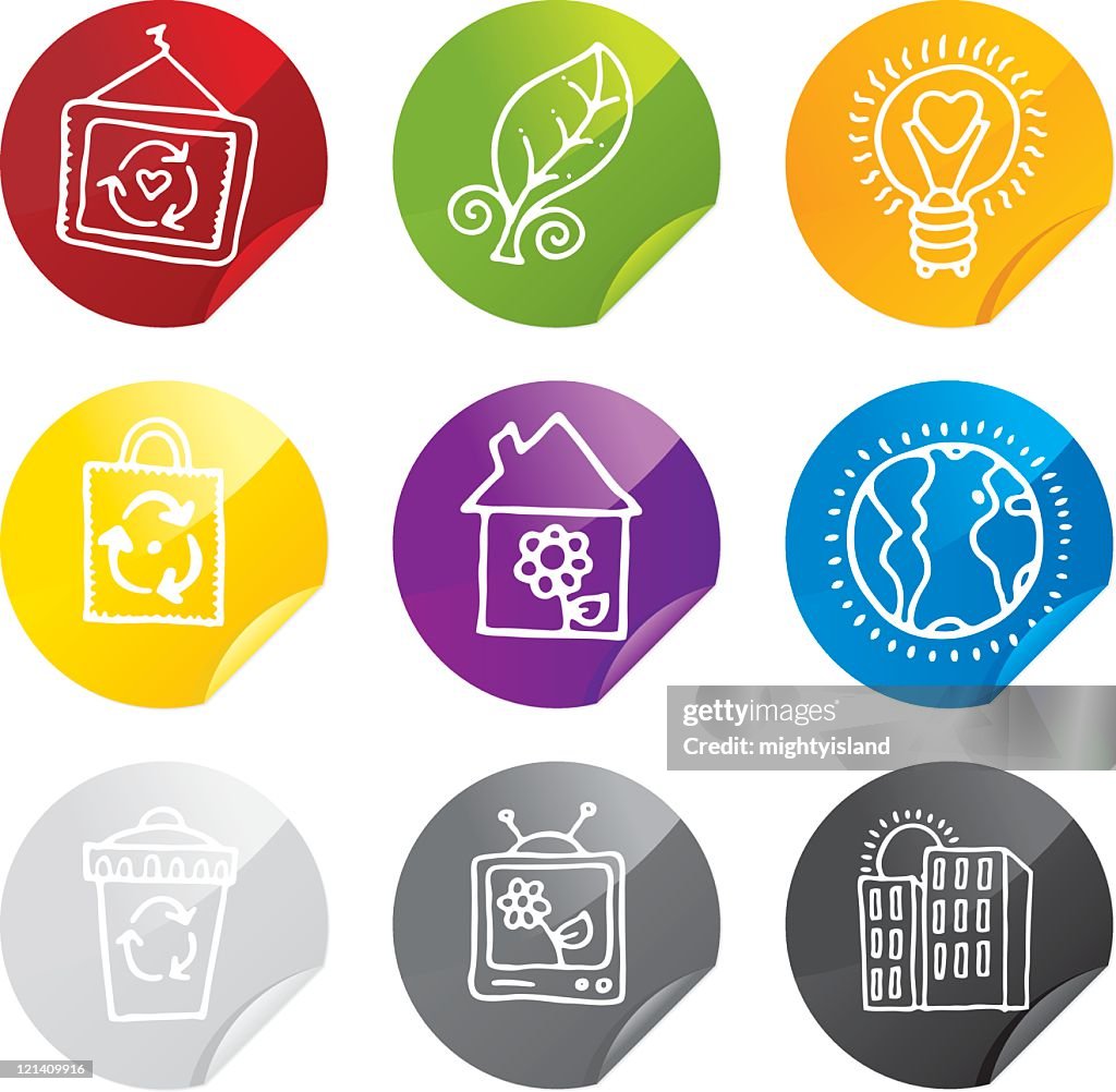 Recycling And Nature Stickers High-res Vector Graphic - Getty Images