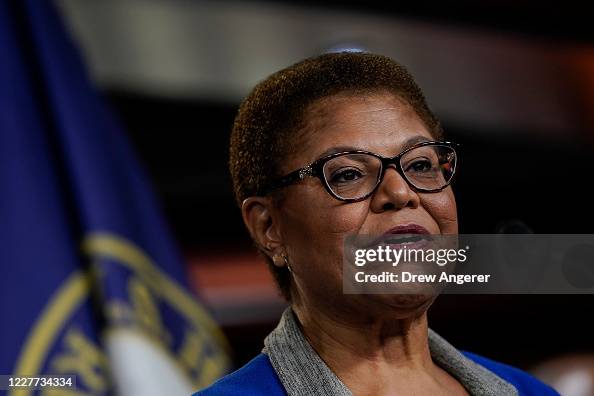 Chair Of The Congressional Black Caucus Rep Karen Bass Speaks During