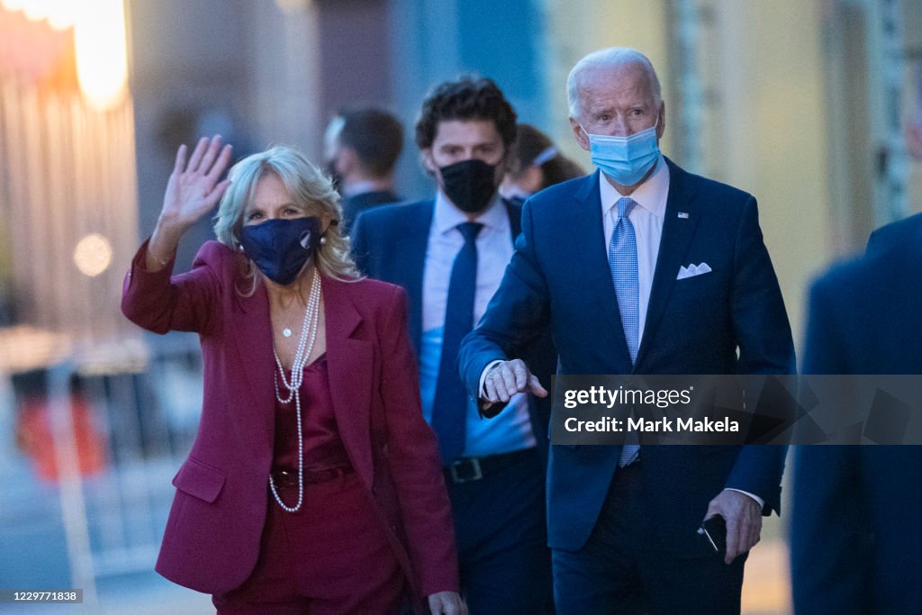 President Elect Joe Biden And Wife Dr Jill Biden Depart The Queen