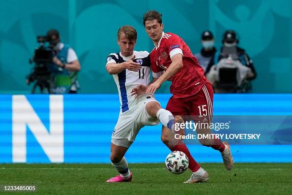 Finland's midfielder Rasmus Schuller and Russia's midfielder Aleksei ... Finland's midfielder Rasmus Schuller and Russia's midfielder Aleksei ...