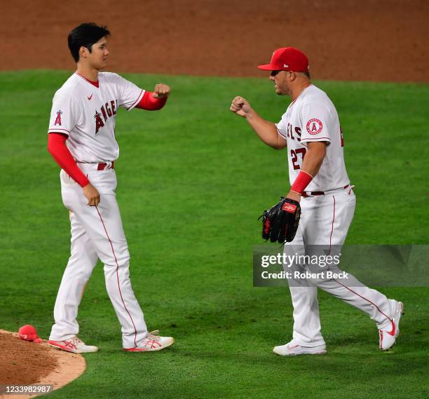 Shohei Ohtani Mike Trout Photos And Premium High Res Pictures Getty Images