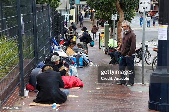 Homeless People Are Seen On Streets Of The Tenderloin District In San