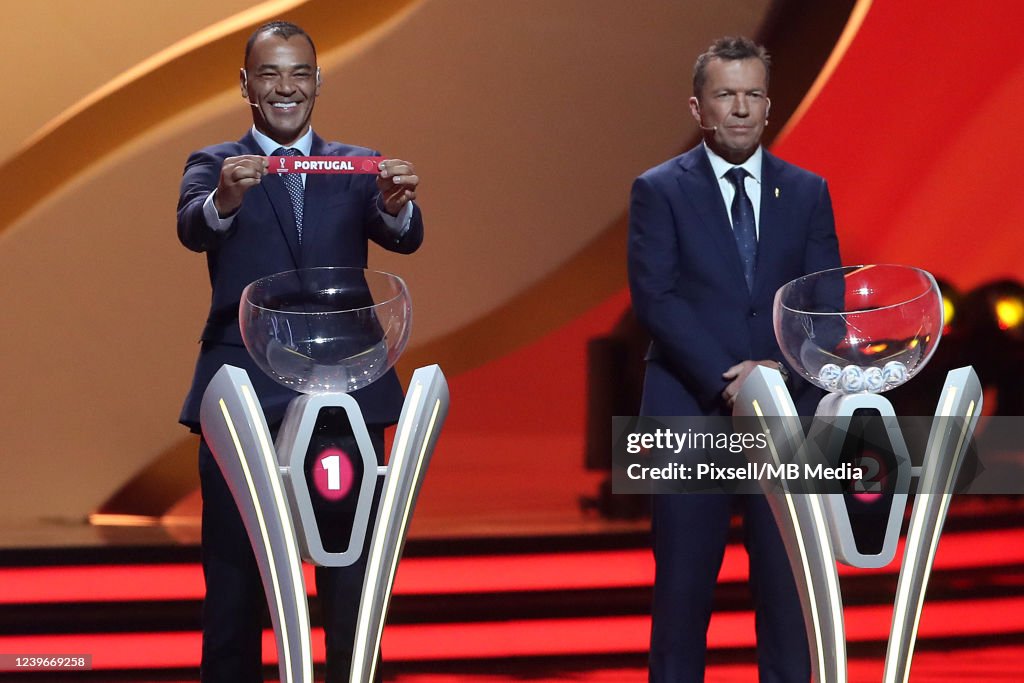 Cafu Shows Portugal During The Fifa World Cup Qatar 2022 Final Draw