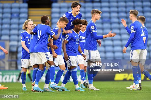 Terell Pennant of Leicester City celebrates scoring the first goal ... Terell Pennant of Leicester City celebrates scoring the first goal ...