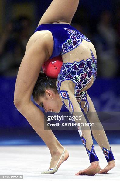 Russian Gymnast Alina Kavaeva Performs With A Ball During The Womens