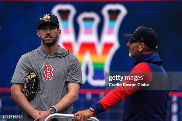 Worcester Red Sox manager Chad Tracy and Worcester Red Sox bench ... Worcester Red Sox manager Chad Tracy and Worcester Red Sox bench ...