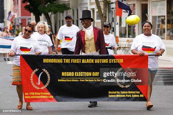 Bernard McClamy Jr. dresses up as King Pompey at the Negro Election ... Bernard McClamy Jr. dresses up as King Pompey at the Negro Election ...