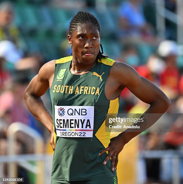 Caster Semenya Of Team South Africa Reacts After The Womens 5000m
