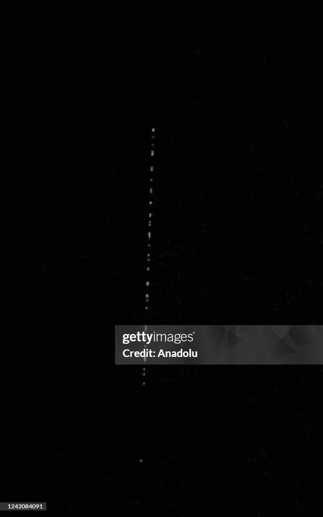A Single Line Of Light Beams Belonging To Elon Musks Starlink News