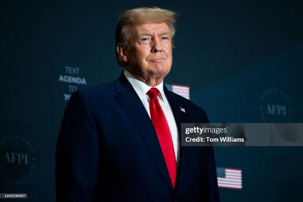 Former President Donald Trump Addresses The America First Policy