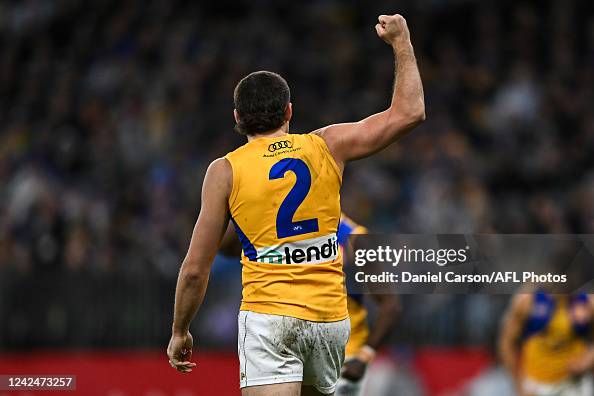 Jake Waterman Of The Eagles Celebrates A Goal During The 2022 Afl