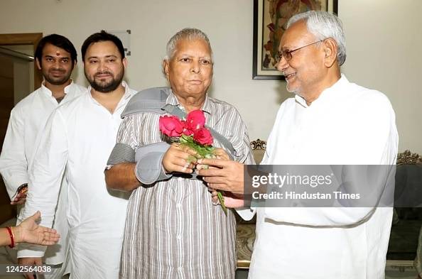 Bihar Chief Minister Nitish Kumar with RJD Chief Lalu Prasad Yadav at ... Bihar Chief Minister Nitish Kumar with RJD Chief Lalu Prasad Yadav at ...