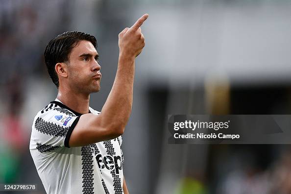 Dusan Vlahovic Of Juventus Fc Celebrates After Scoring The Opening
