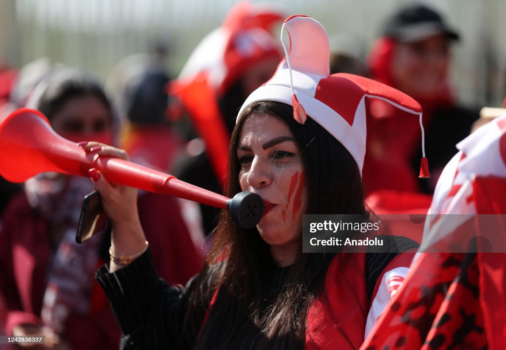 Around 500 Iranian Female Fans Gather Around The Azadi Stadium After