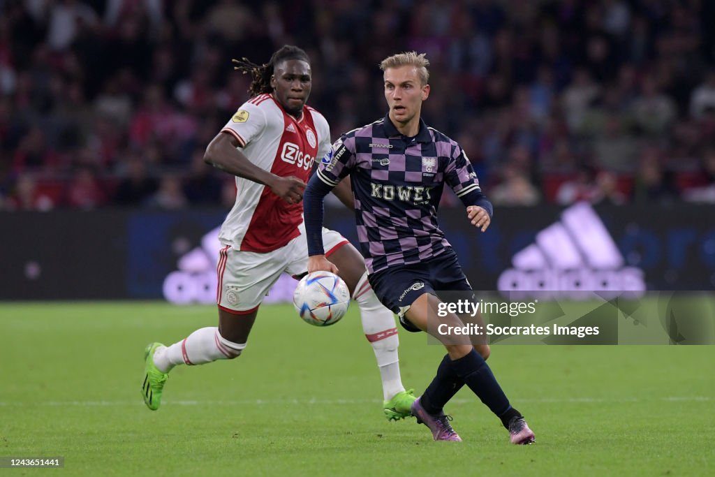 Calvin Bassey Of Ajax Finn Stokkers Of Go Ahead Eagles During The News Photo Getty Images