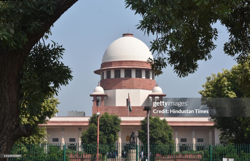 A View Of Sipreme Court During The Hijab Case Hearing At Supreme