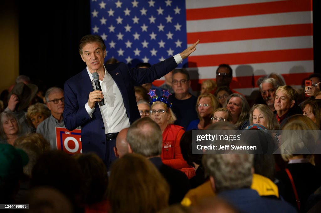 Republican U S Senate Candidate Dr Mehmet Oz Speaks To Supporters