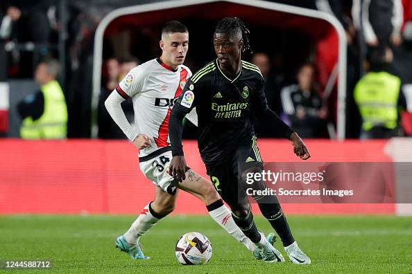 Eduardo Camavinga of Real Madrid, Sergio Camello of Rayo Vallecano ... Eduardo Camavinga of Real Madrid, Sergio Camello of Rayo Vallecano ...