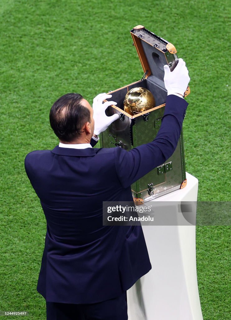 World Cup Trophy Being Displayed Ahead Of The Qatar 2022 World Cup
