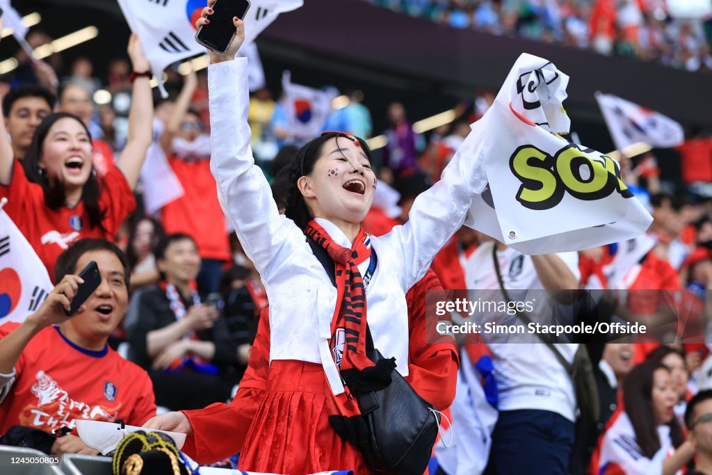 Korean Fans During The Fifa World Cup Qatar 2022 Group H Match News