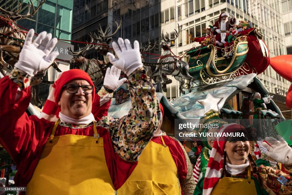 The Santa Claus Float During The 96th Annual Macys Thanksgiving Day
