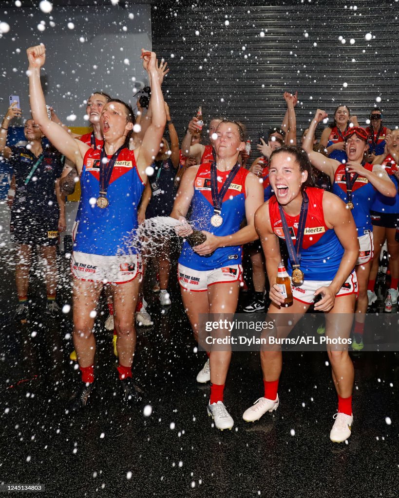 The Demons Celebrate During The 2022 Aflw Season 7 Grand Final Match