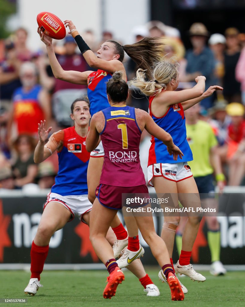 Casey Sherriff Of The Demons Marks The Ball During The 2022 Aflw