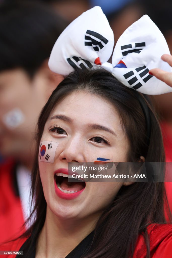 A Fan Of Korea Republic During The Fifa World Cup Qatar 2022 Group H