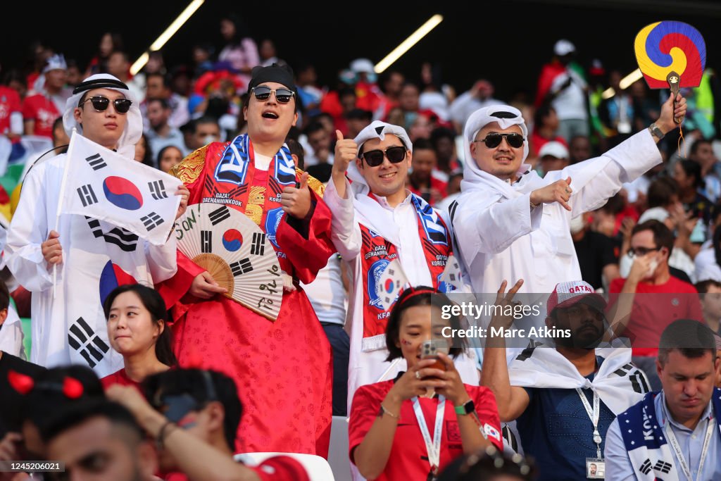 Korea Fans Pose During The Fifa World Cup Qatar 2022 Group H Match