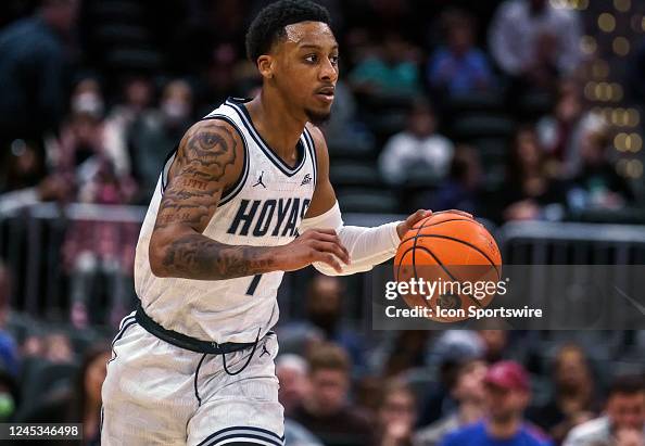 Georgetown Hoyas guard Primo Spears comes up court during a college ... Georgetown Hoyas guard Primo Spears comes up court during a college ...