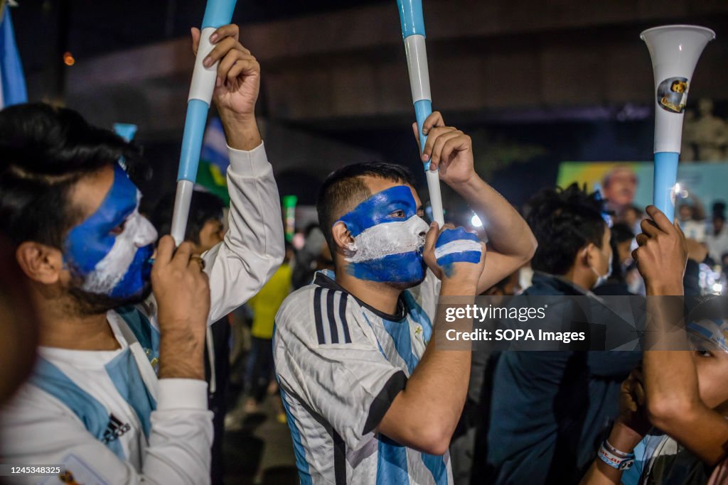 Football Fans React As They Watch The Qatar 2022 World Cup Football