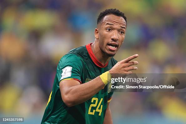 Enzo Ebosse of Cameroon gestures during the FIFA World Cup Qatar 2022 ... Enzo Ebosse of Cameroon gestures during the FIFA World Cup Qatar 2022 ...