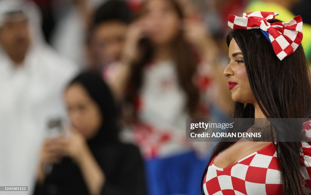 Croatia Fan Ivana Knoll Watches The Qatar 2022 World Cup Round Of 16