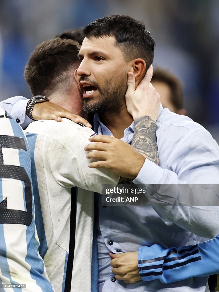 City Lionel Messi Of Argentina Sergio Kun Aguero During The Fifa