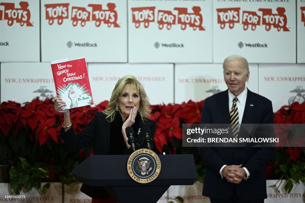 US First Lady Jill Biden and President Joe Biden attend a Toys for ... US First Lady Jill Biden and President Joe Biden attend a Toys for ...