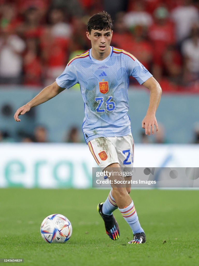 Pedri of Spain during the World Cup match between Morocco v Spain at ... Pedri of Spain during the World Cup match between Morocco v Spain at ...