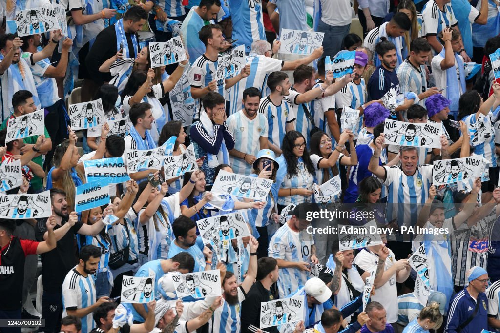 Argentina Fans Prior To The Fifa World Cup Final At Lusail Stadium